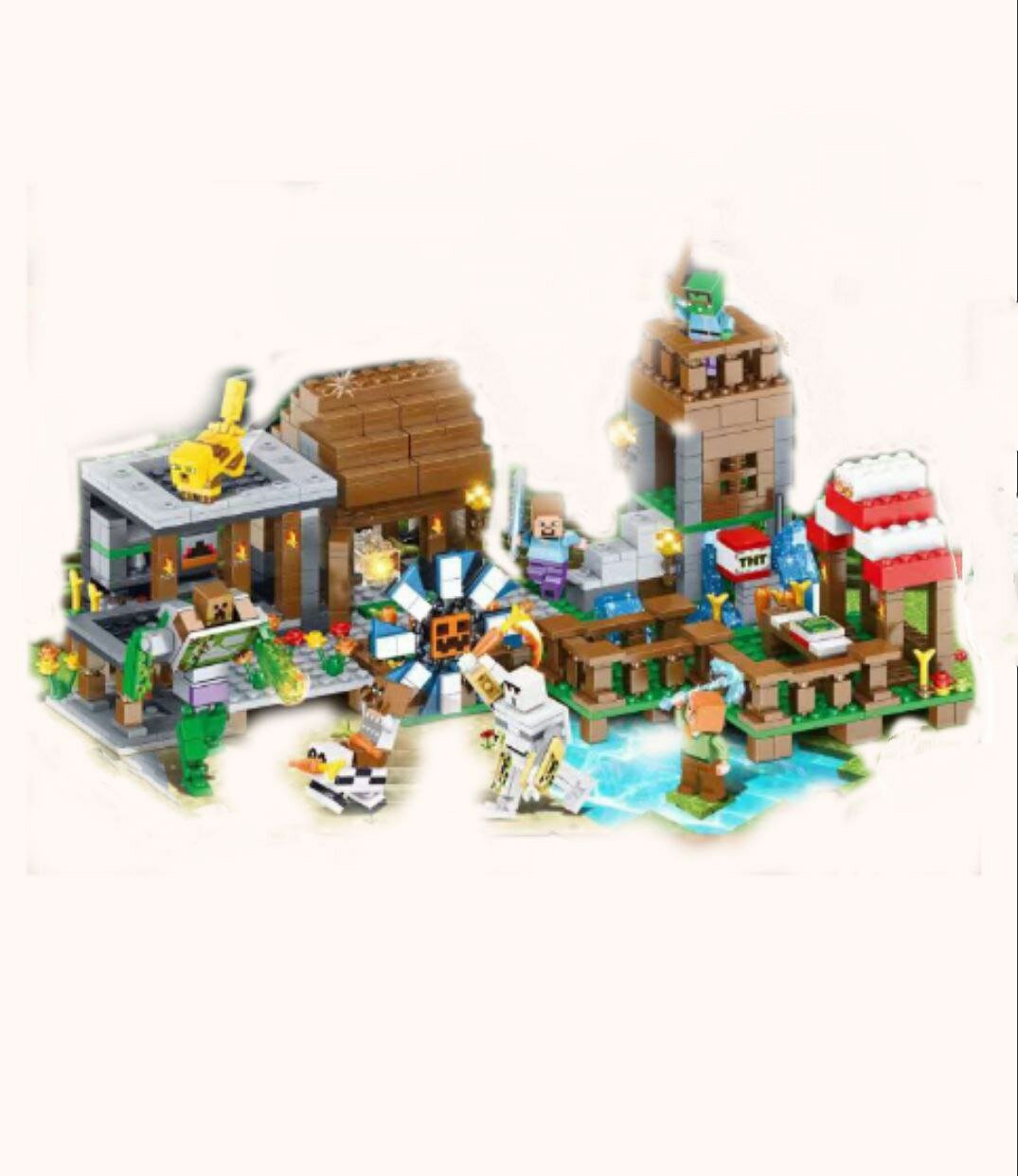 Конструктор "LB+ в стиле Minecraft" - новое сражение в деревне с 1011 деталями