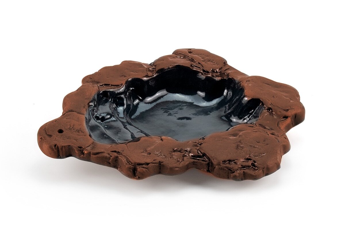 Кормушка-поилка для рептилий NOVAMARK TERRA Пруд, коричневая, керамика