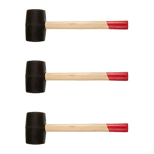 Киянка резиновая 400 г деревянная ручка (3 шт.)