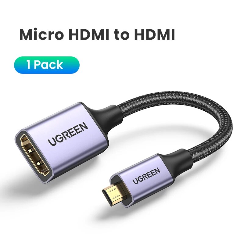 UGREEN Адаптер Micro HDMI - HDMI 22см Metal Grey