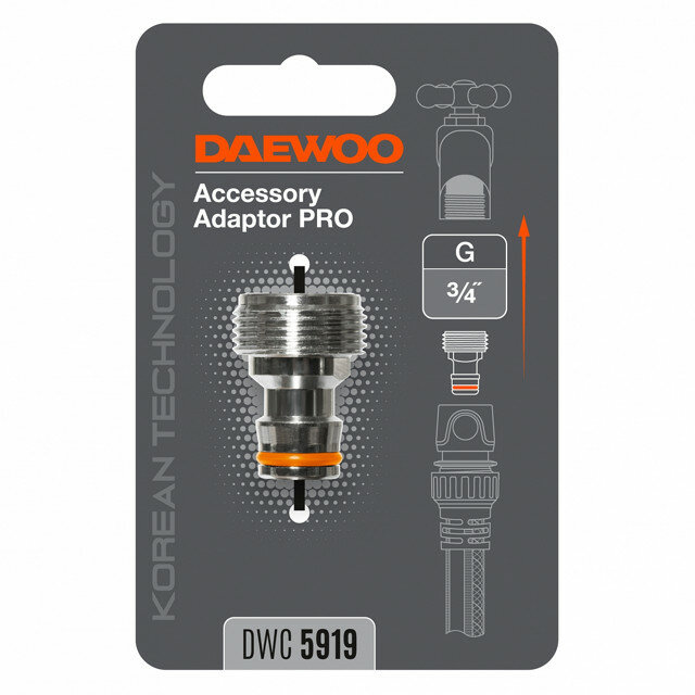 DAEWOO адаптер 3/4 внешняя резьба металл для монтажа труб водоснабжения и оборудования