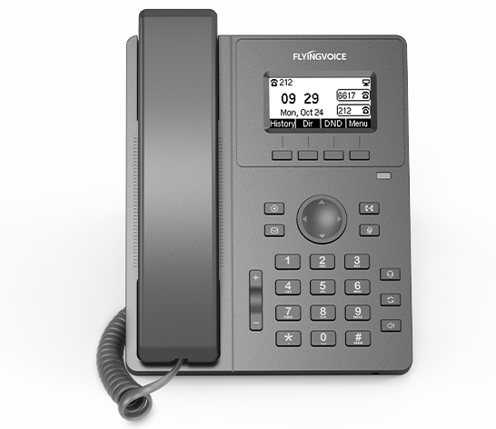 IP телефон ​FlyingVoice P10P, 2 SIP-аккаунта, 2 x Ethernet 10/100M, LCD 2.3', PoE