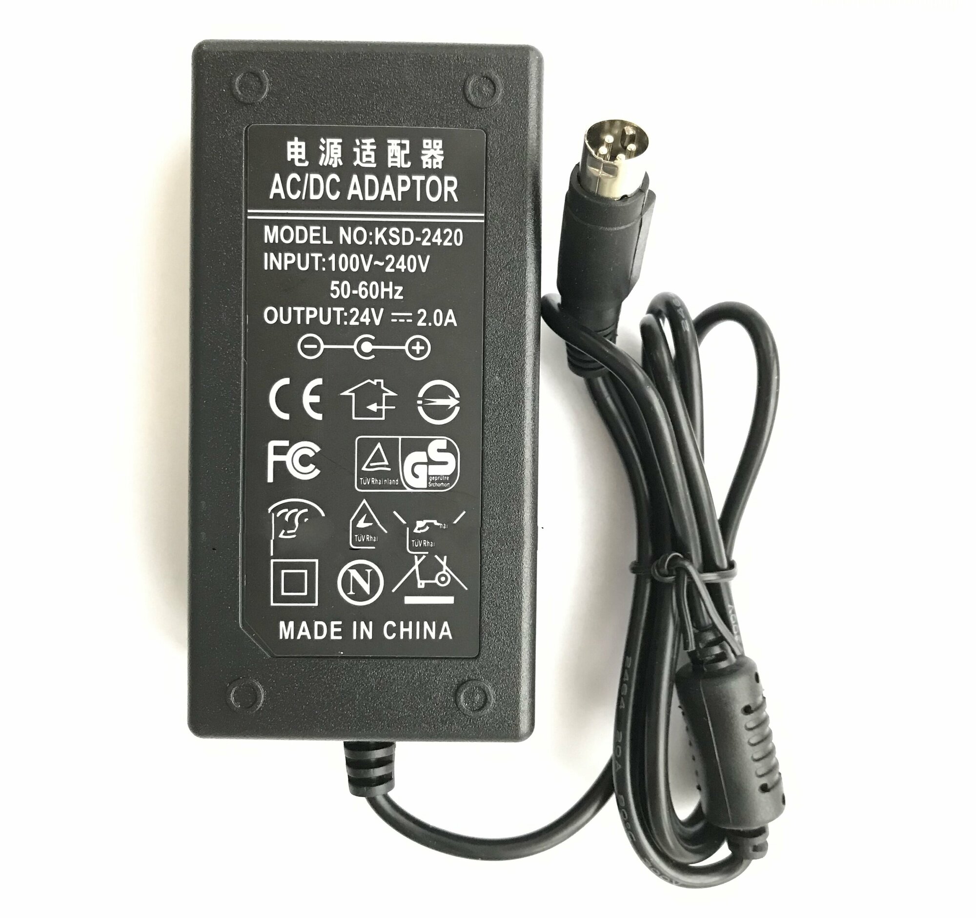 Адаптер блок питания для сканера CANON MG1-4558 MG1-5039 DR-1210C DR-2020U 300 300P DR-F120 24V-2A 4ПИН (4PIN)