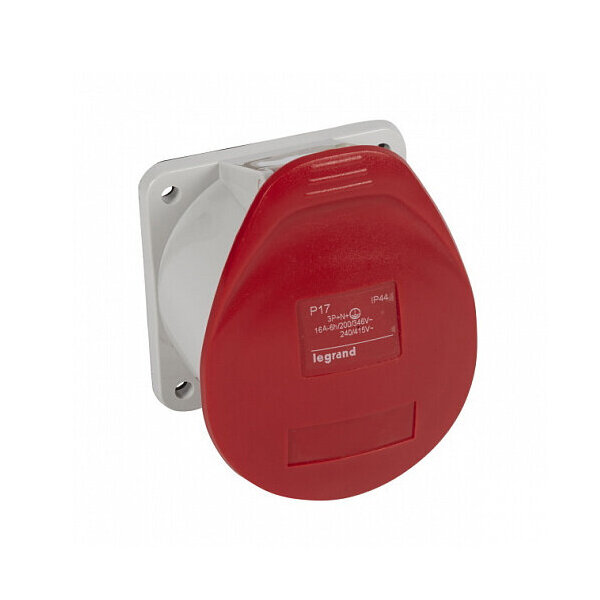 Legrand (Легранд) Встраиваемая прямая розетка с уменьшенным фланцем - P17 Tempra Pro - IP 44 - 380/415 В~ - 16 A - 3К+Н+З 057359