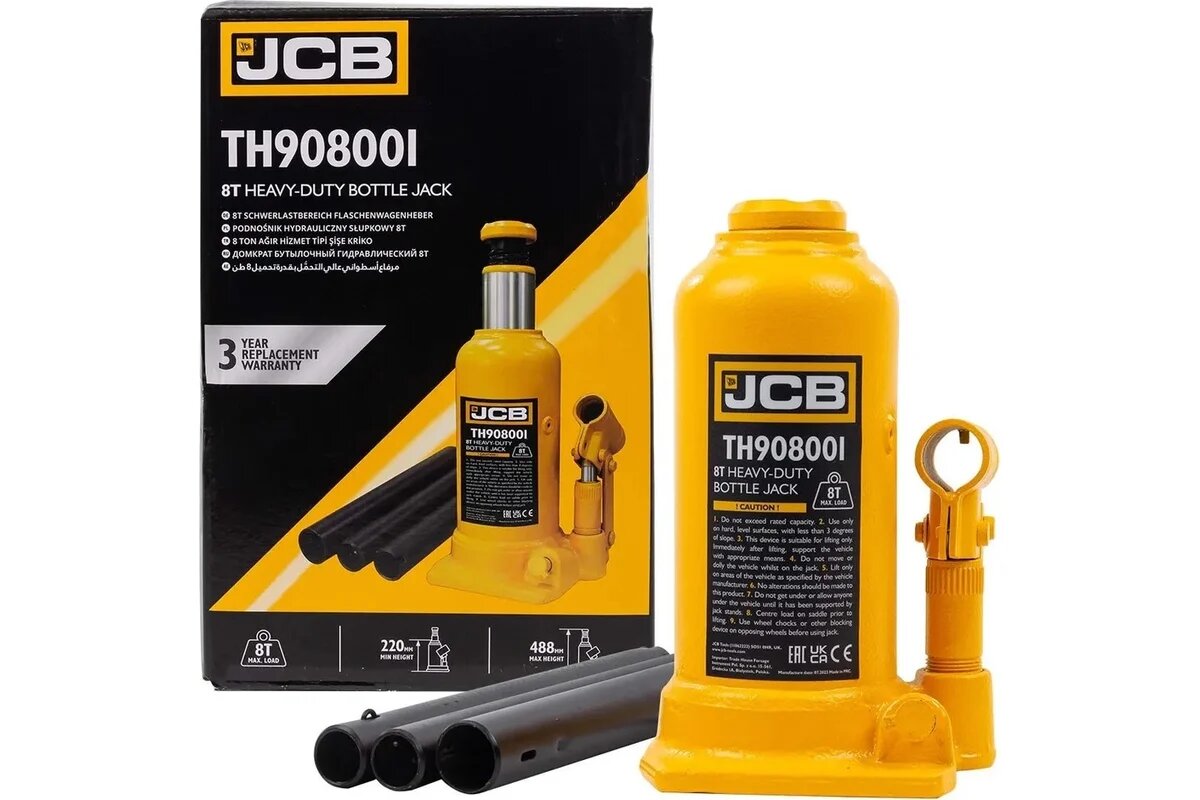 JCB Домкрат бутылочный 8т JCB-TH908001(58024)