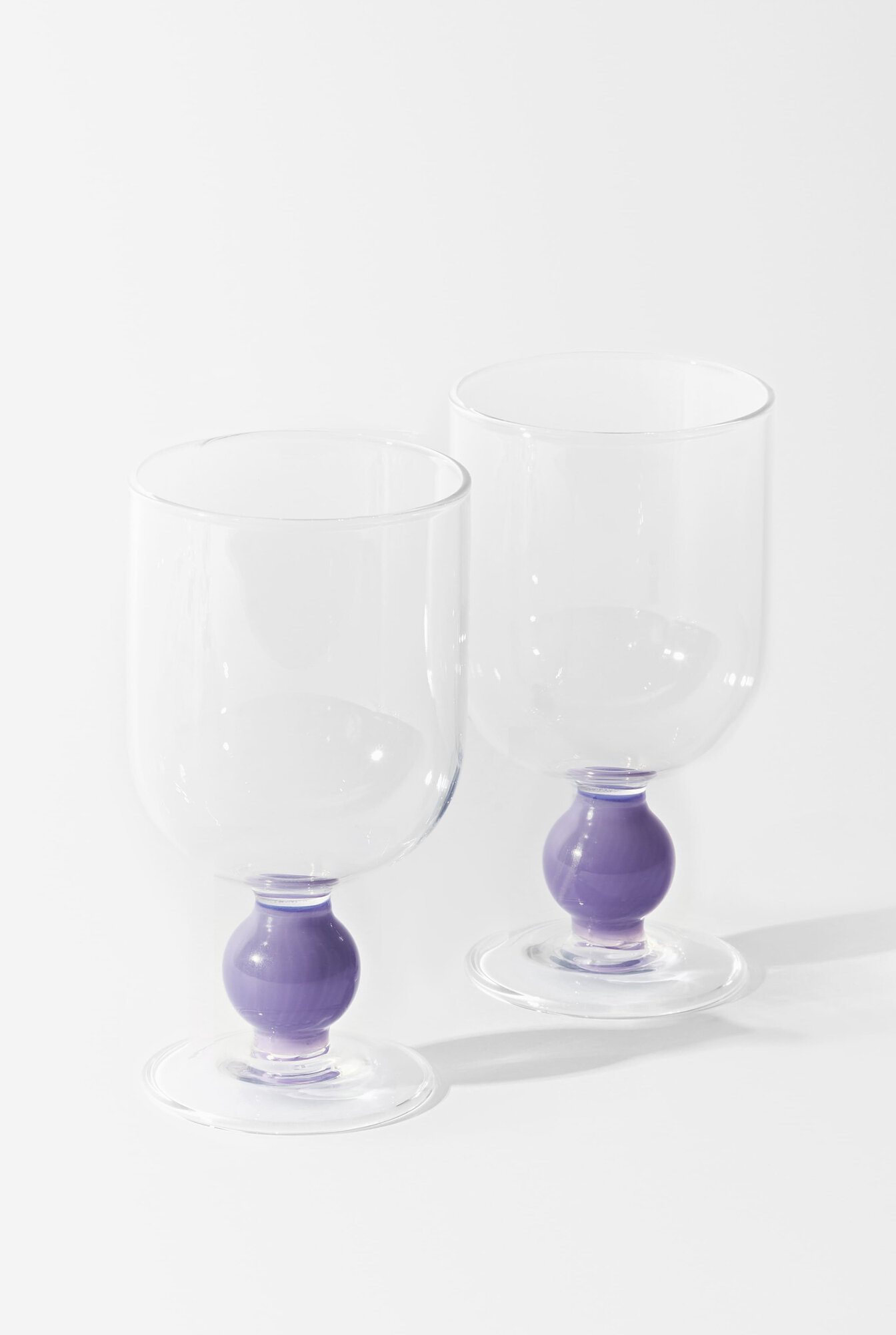 Бокал на ножке шар желтый - Лиловый