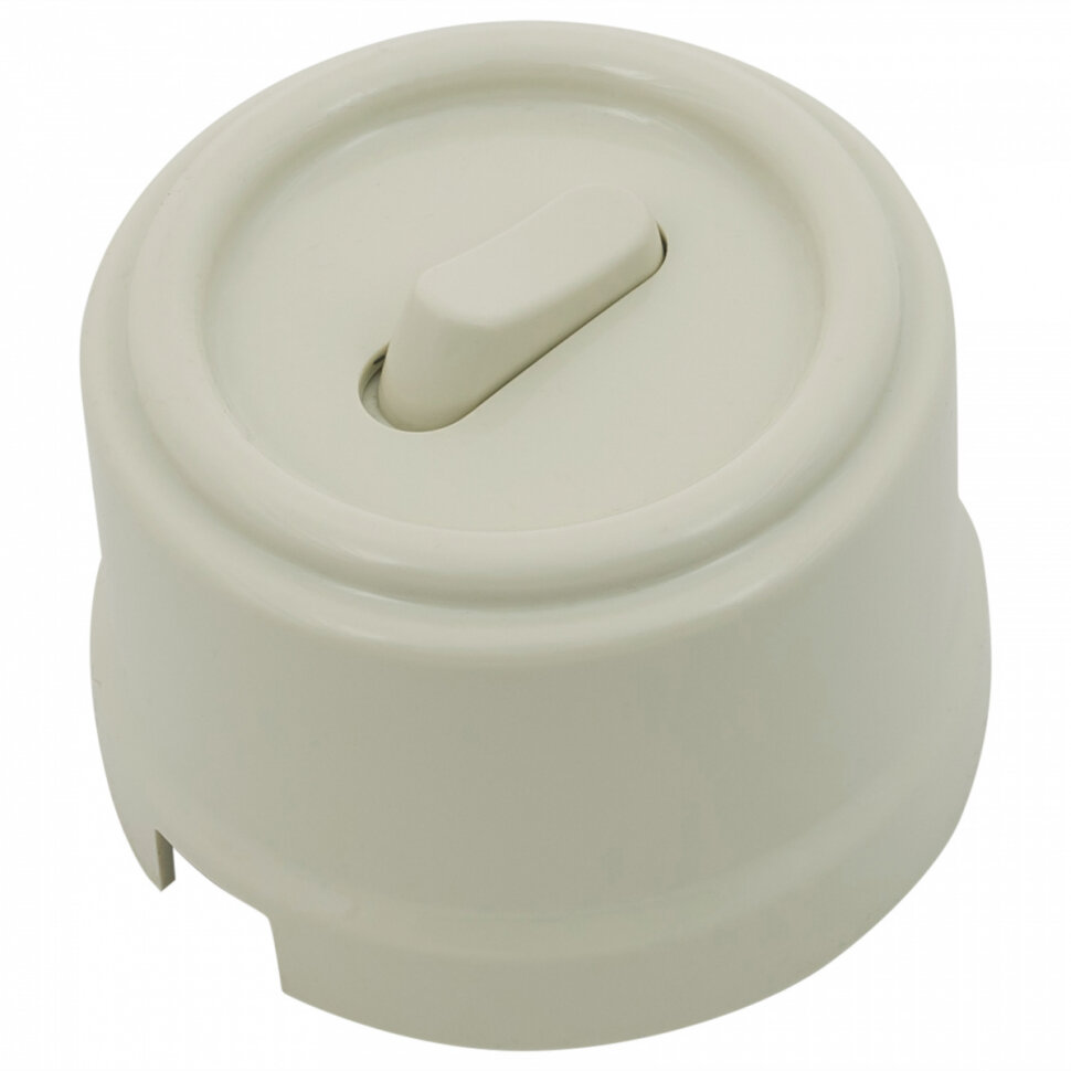 Выключатель перекрестный 1-клавишный BIRONI Лизетта, пластик, цвет Слоновая кость, клавишный