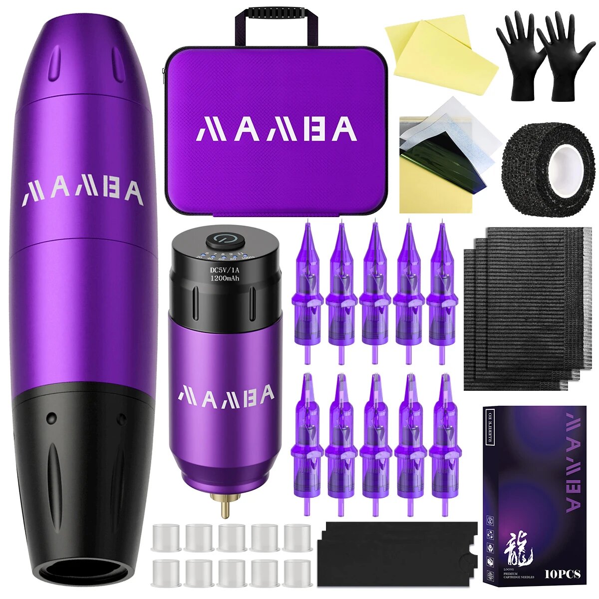 Беспроводная тату-машинка GHOST SPIDER Purple Machine Kit