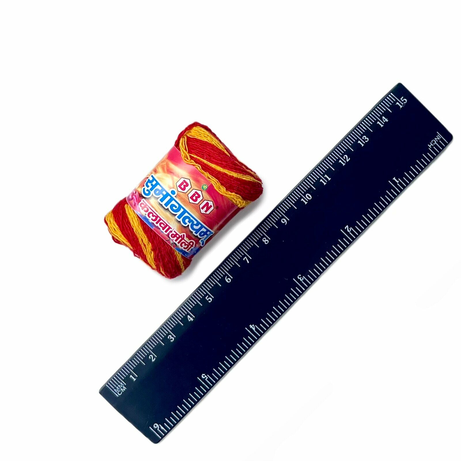 KALAVA Mauli, BBN (калева Маули нить, красная и жёлтая, 100% хлопок, клубок 5*3 см.), 1 шт.