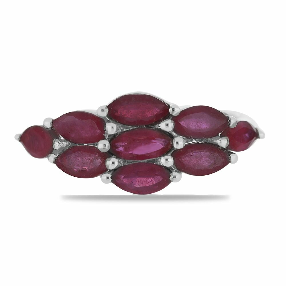 Кольцо, серебро, 925 проба, родирование, рубин