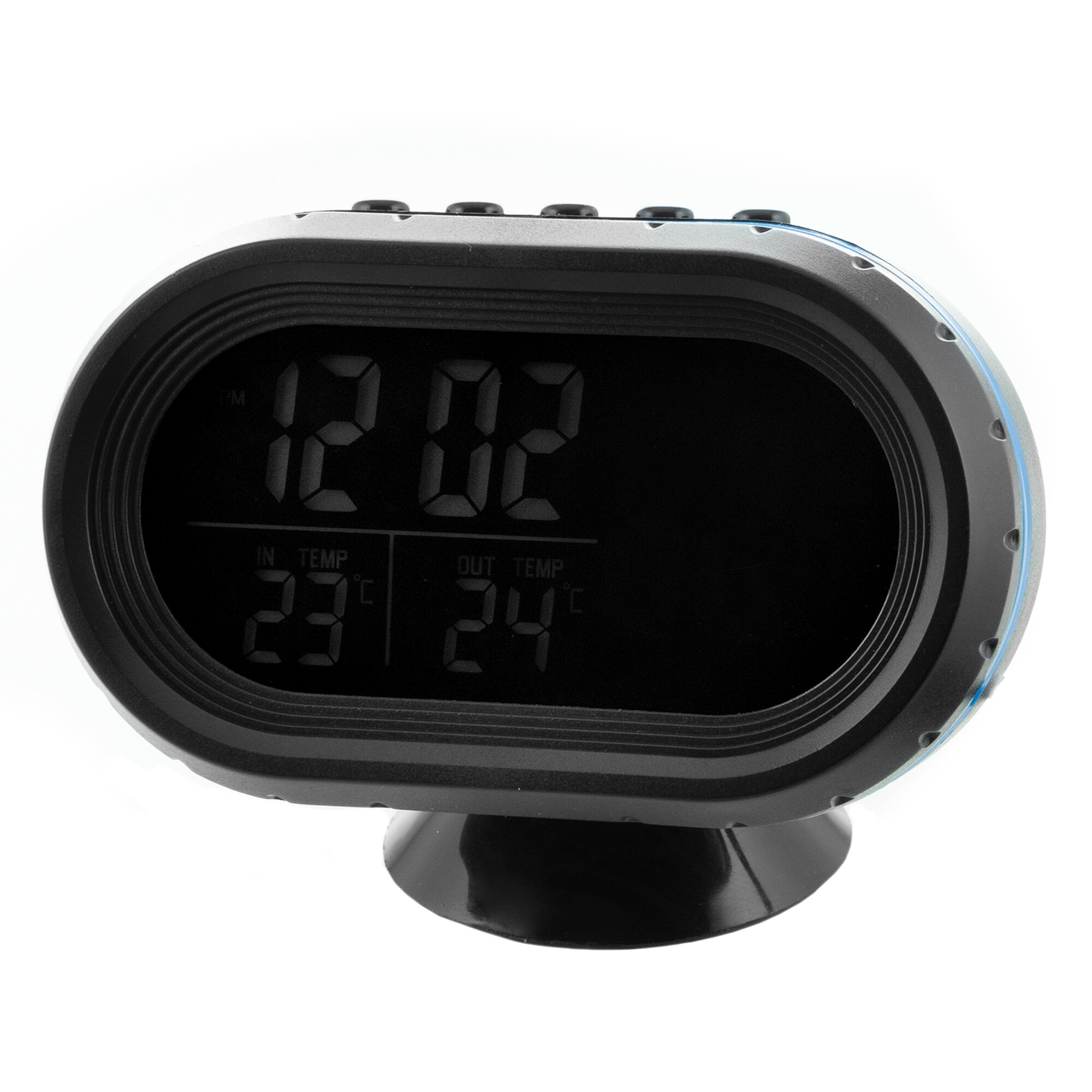 Автомобильные часы VST7009V син. цифры (темпер будильник вольтметр)