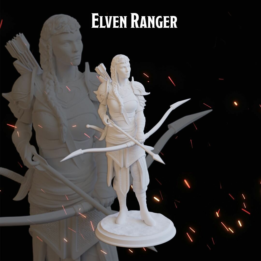 Лучник/рейнджер эльф 52,2мм фигурки/миниатюры (ДнД, DnD, D&D, Dungeons & Dragons, Pathfinder, Подземелья и Драконы, Wargames)
