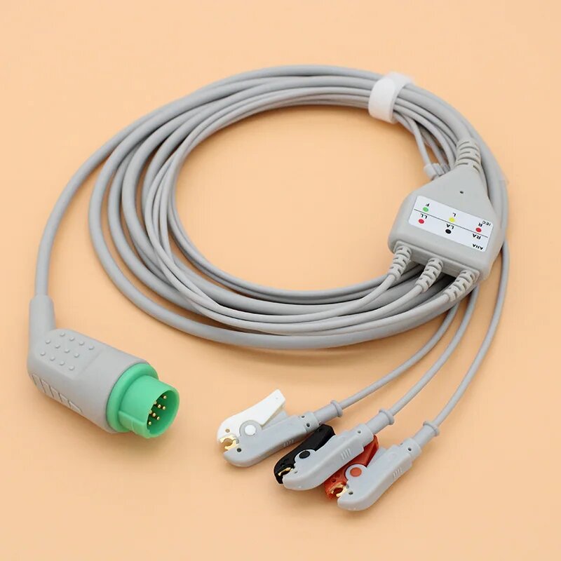 ЭКГ кабель 12P 3 провода ECG-BR12-3 Желтый