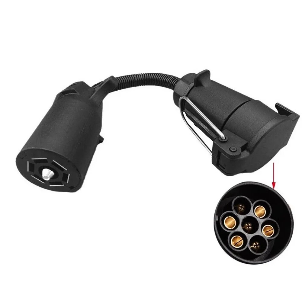 Штепсельная Вилка для преобразования прицепа, 7-контактная европейская вилка на 7-контактная американская розетка, аксессуары для прицепа