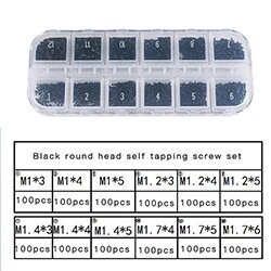 Микро винты для очков круглой головкой самонарезающие электронный маленький шурупов для ногтей комплект ПК болтов и гаек 1200 шт./компл. M1 M1.2 M1.4 M1.7 home improvement