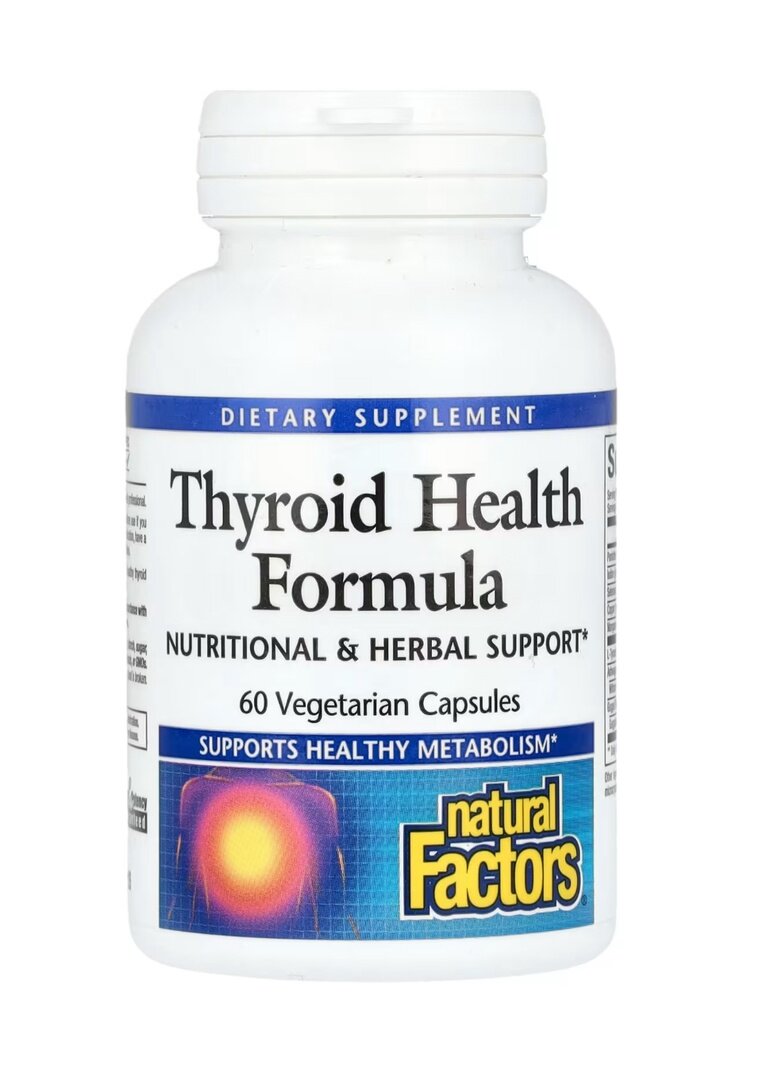 Natural Factors пищевая добавка для щитовидной железы Thyroid health formula 60 капсул