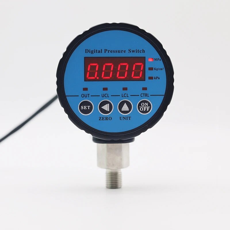 Цифровой манометр ZGCJ pressure gauge G1/4 0-0,4 МПа/1,6 МПа с реле 0-1,6 МПа, 220VAC