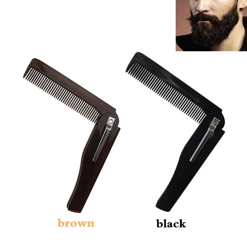Новые поступления, 1 шт, женская красота, складной карманный зажим ручной работы, расческа для усов и бороды для мужчин, расческа для ухода за волосами, инструменты для укладки