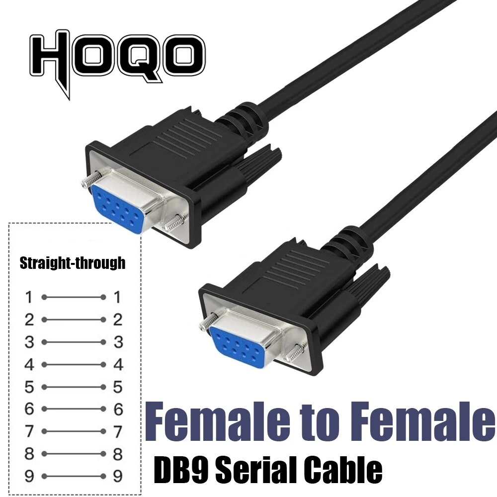 HOQO Кабель RS232 DB9F-DB9F 0.5m, DB9-Female to Female