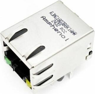 Разъем AMPHENOL RJMG1BD3B8K1ANR Гнездо RJ45 PIN 8 экранированный, с LED Конф 8p8c THT 1 шт