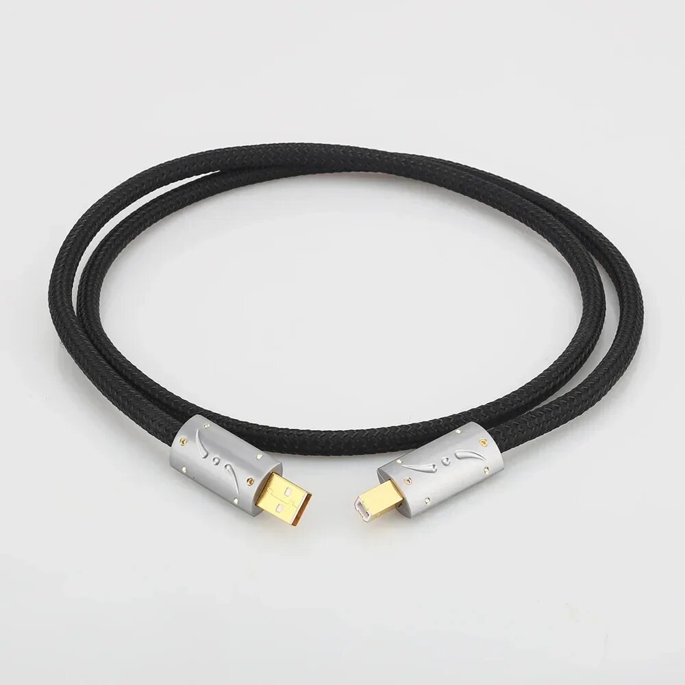Аудиокабель USB Viborg UC01 Hi-End серебристый 1m