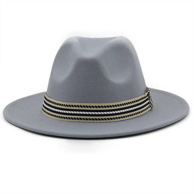 Шляпа "Джазовая", фетр, светло-серая, размер M