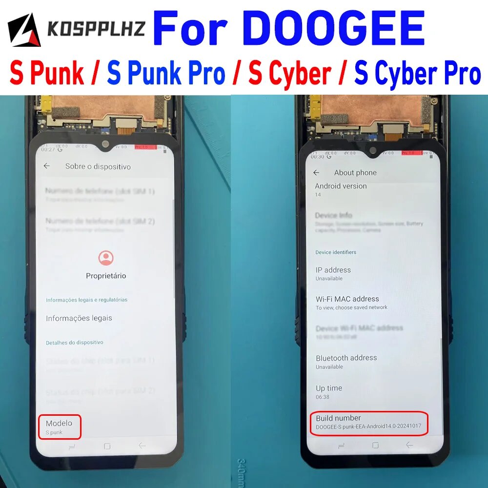 Для DOOGEE S PUNK ЖК-экран SPunk Pro ЖК-дисплей в наличии, Android 14 FHD+ для DOOGEE S Punk Pro/Cyber Pro Ремонт экрана For S Punk