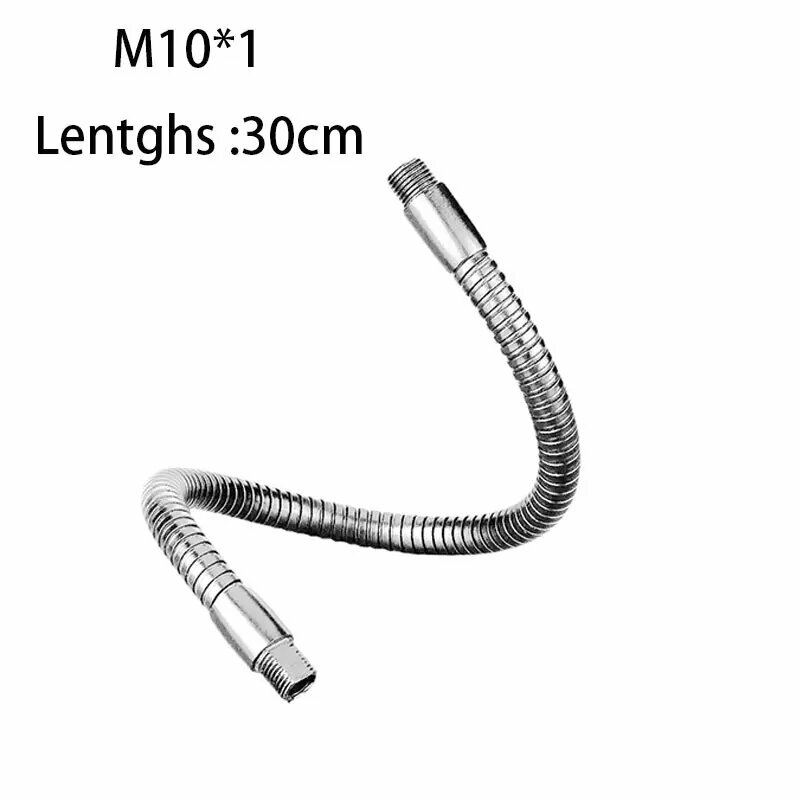 Металлический гибкий шланг M10*1 для ламп 30 см Silver