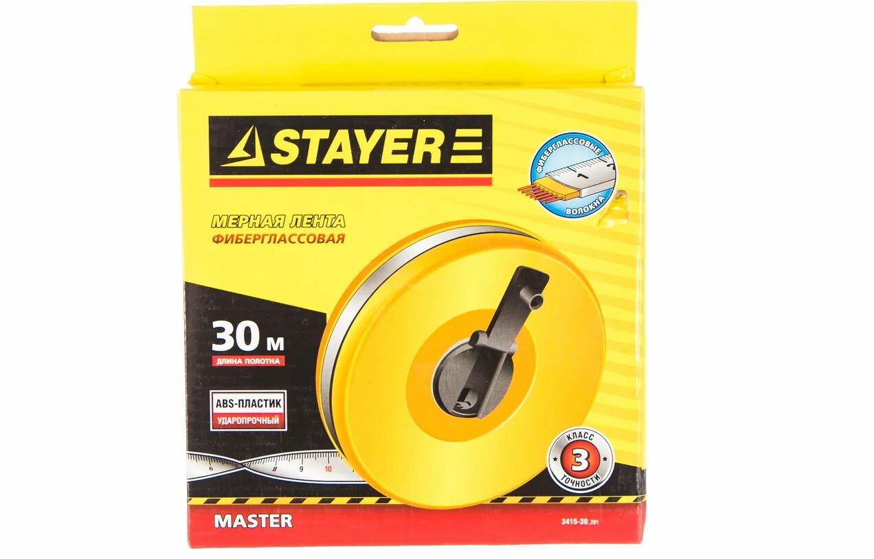 Лента мерная 30м (STAYER) /фиберг. закрытый корпус арт. 3415-30_z01/