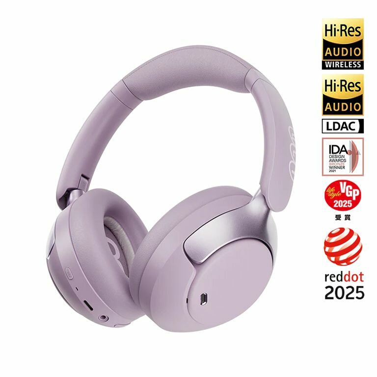 Наушники большие беспроводные QCY H3 Pro Hybrid ANC + ENC, двойное активное шумоподавление и микрофон, Фиолетовые, bluetooth 5.4, Hi-Res & LDAC / Наушники беспроводные накладные / Наушники накладные