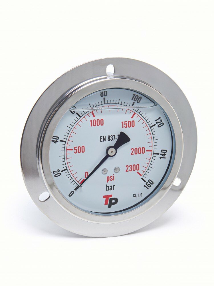 Манометр гидравлический виброустойчивый фланцевый D100 мм 0-160 bar 1/2BSP TP