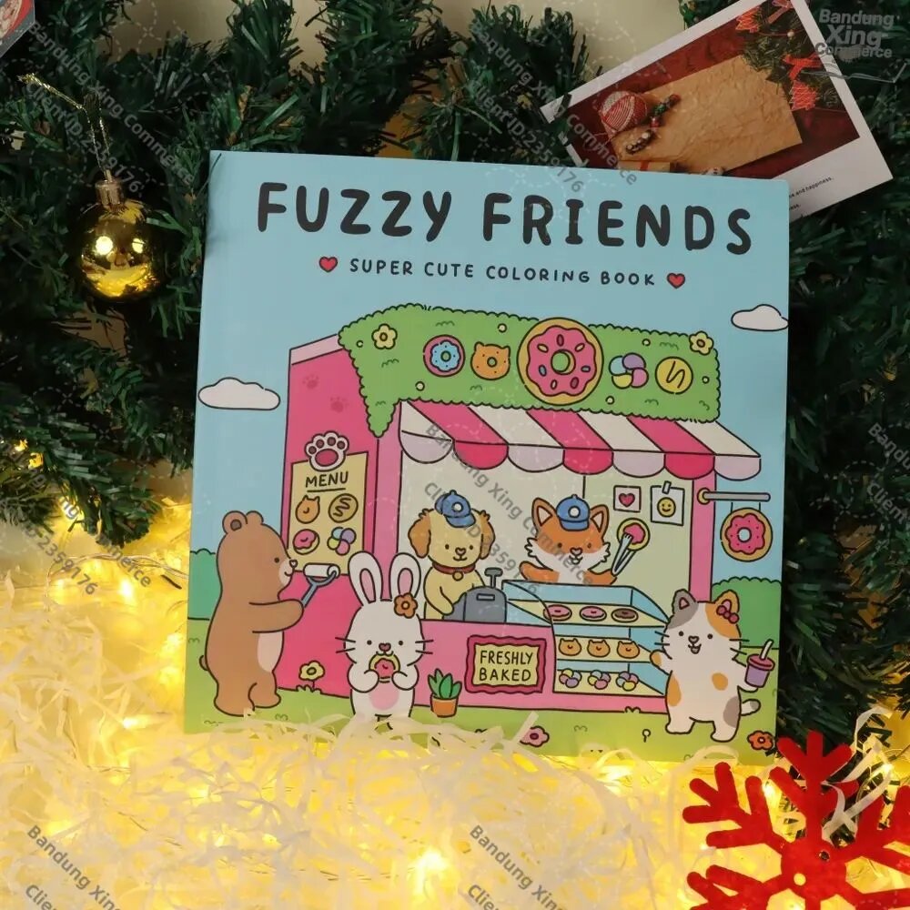 Раскраска Fuzzy Friends Super Cute Coloring Book для детей 3-5 лет, книжка с картинками, развивающая игрушка — фото 1