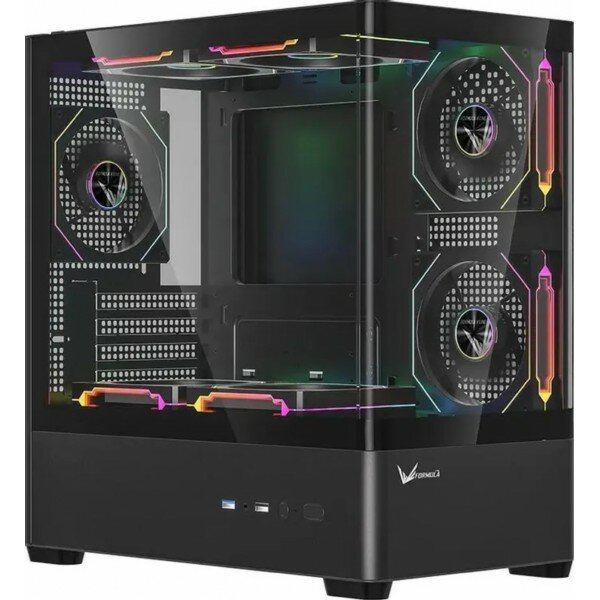Корпус Formula Crystal U1M Cosmic черный без БП mATX 3x120mm 1xUSB2.0 1xUSB3.0 audio bott PS CRYSTAL U1M COSMIC