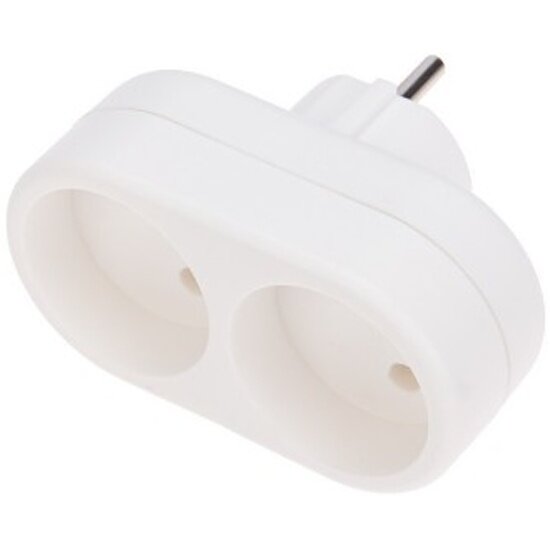 Двойник электрический Rexant 10 А, б/з, вертикальный, белый