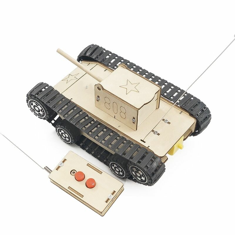 Конструктор деревянный - Танк с дистанционным управлением - модель W023 Бренд DLED