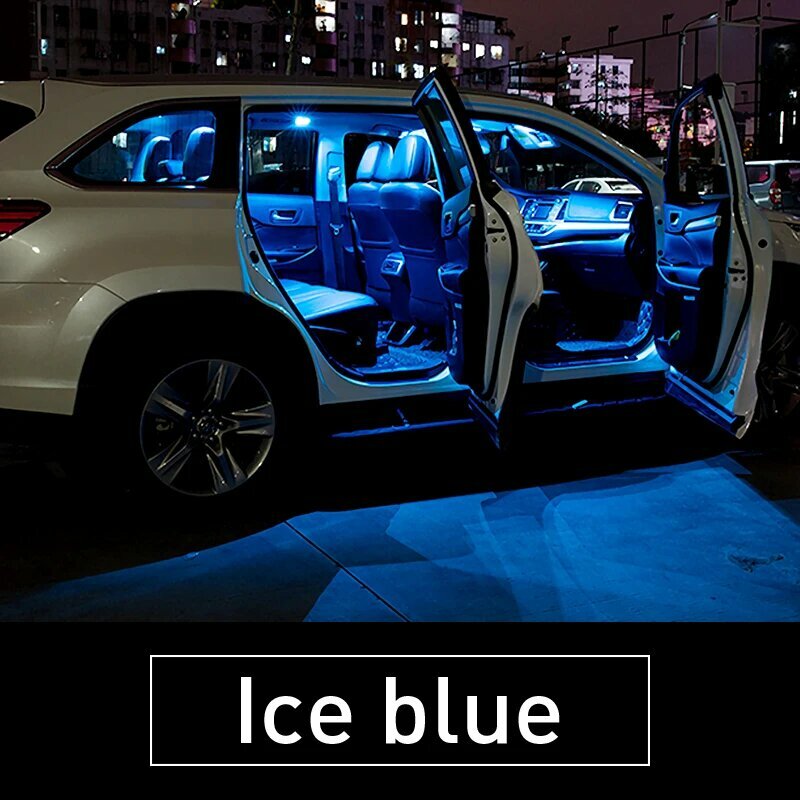 Комплект светодиодных фар для салона Prado 150, Toyota Land Cruiser Prado 150, 2010, 2011, 2012, 2013, 2014, 2016, 2017, 2018, 2019, 2020, 17 шт. Ice blue