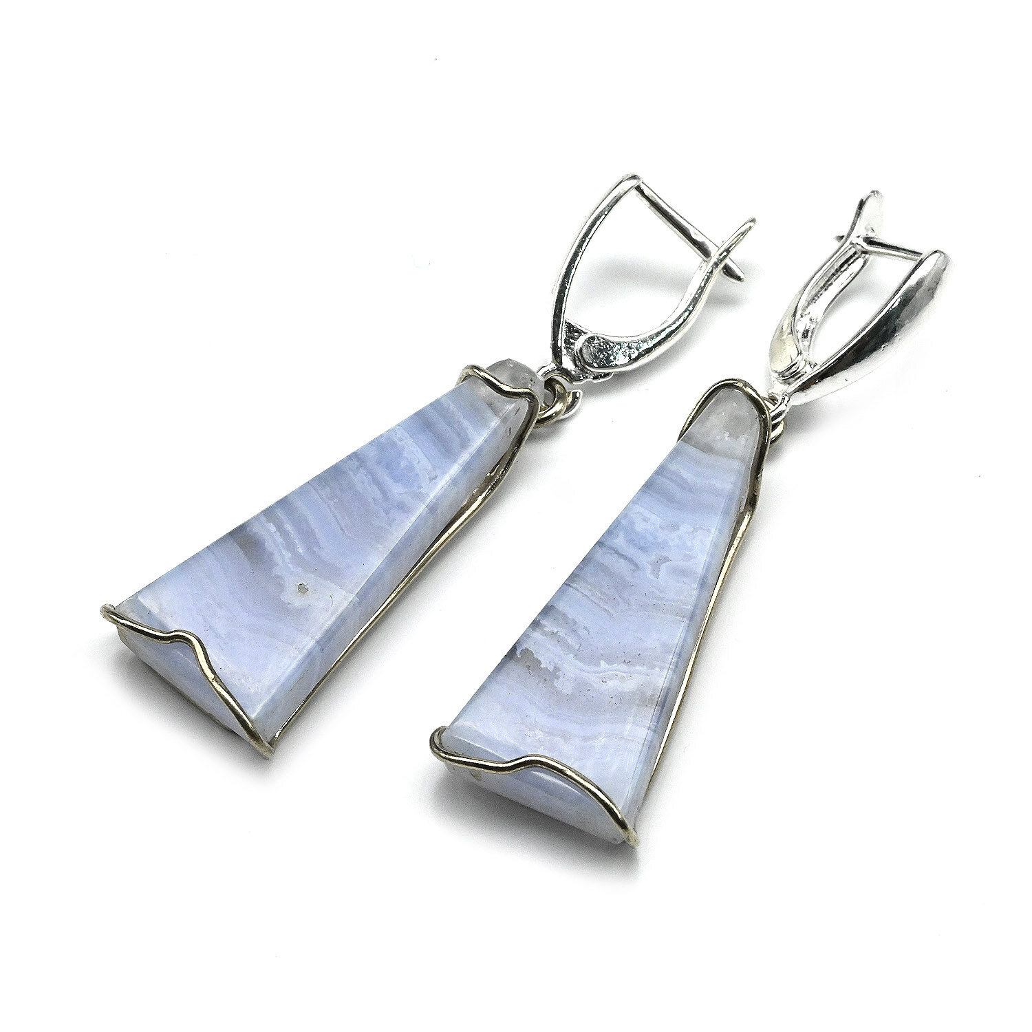 Серьги с подвесками, агат