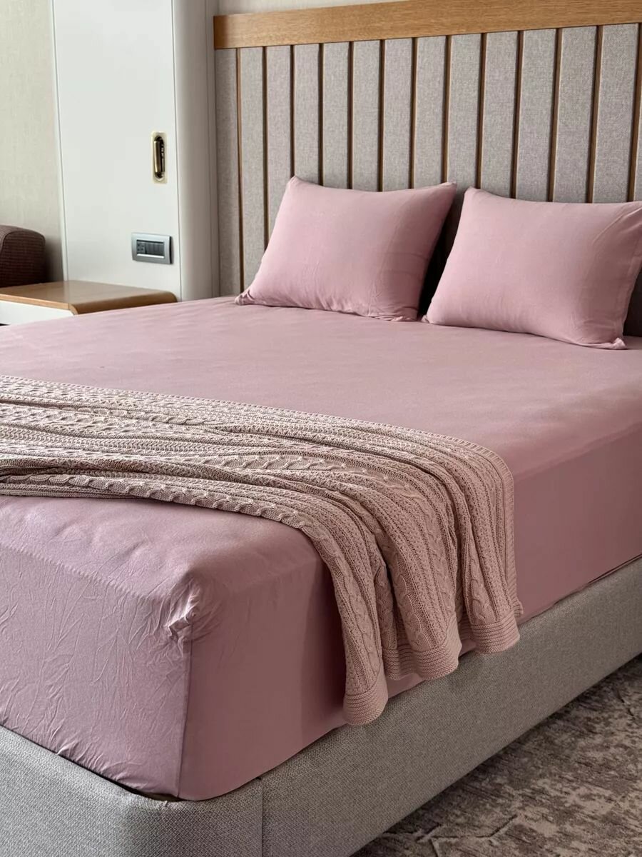 Простынь трикотажная на резинке 160х200 см, хлопок