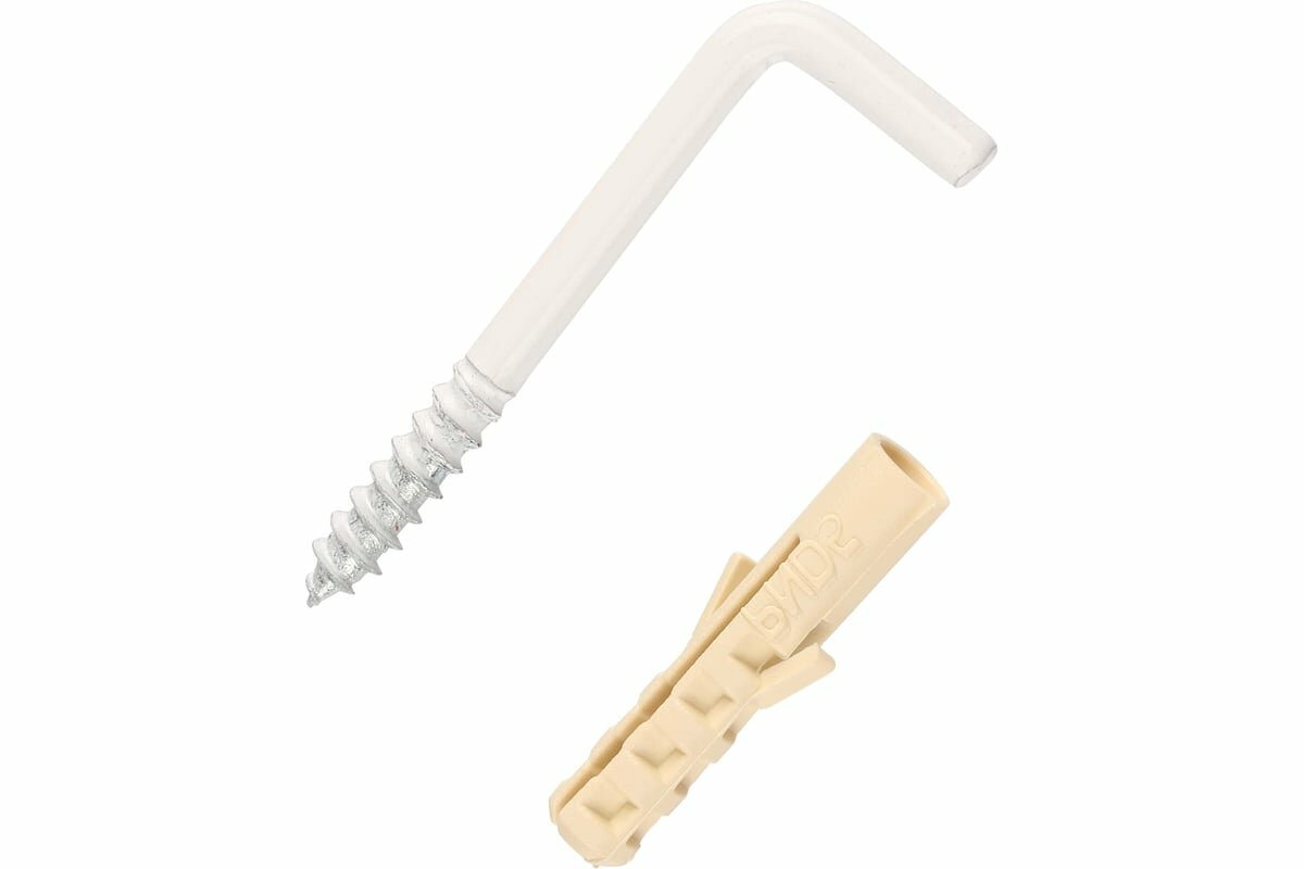 Европартнер Крюк-шуруп L-образный белый d3×L25 мм, набор 4 шт, модель 13 6302 1