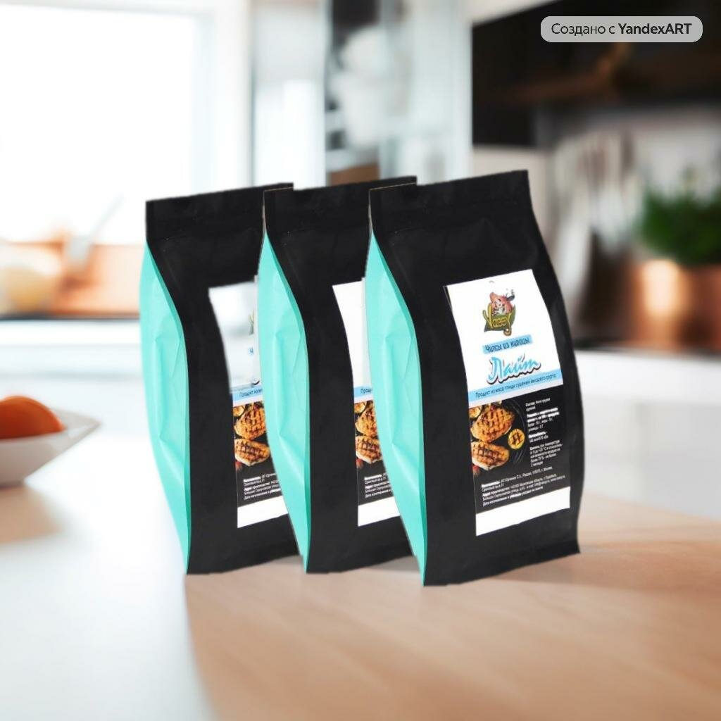 Чипсы Vassy Из Мяса Курицы "Лайт", без соли. 3 шт. по 50 гр. Big Pack