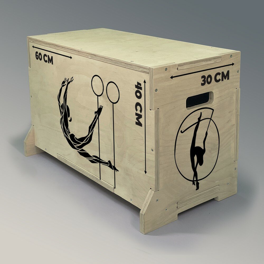 Плиобокс, тумба, опора для прыжков универсальный с принтом спорт Гимнастика - 1017