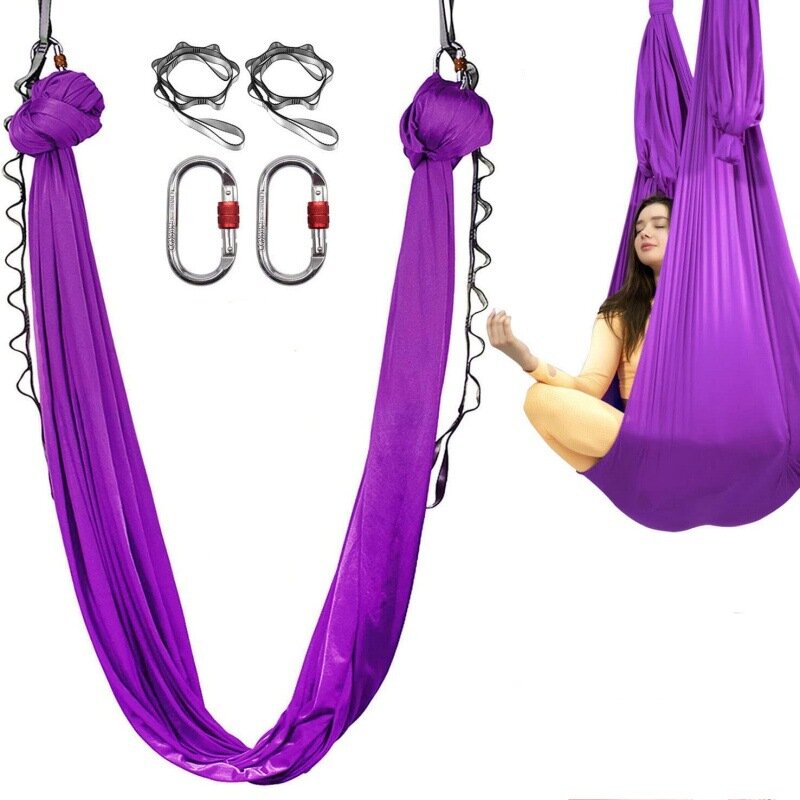 Гамак для йоги, антигравитационный, красный, 4м