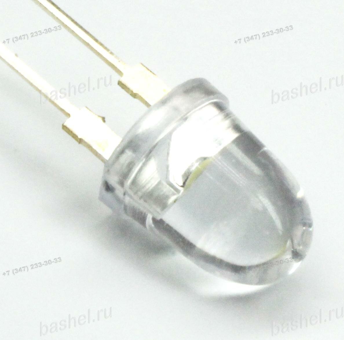 LED DIP 10mm DFL-10H4R1AC 4cr, Светодиод, круглый прозрачный 10мм, красный, 50000mcd, 30°, 2V, 80mA