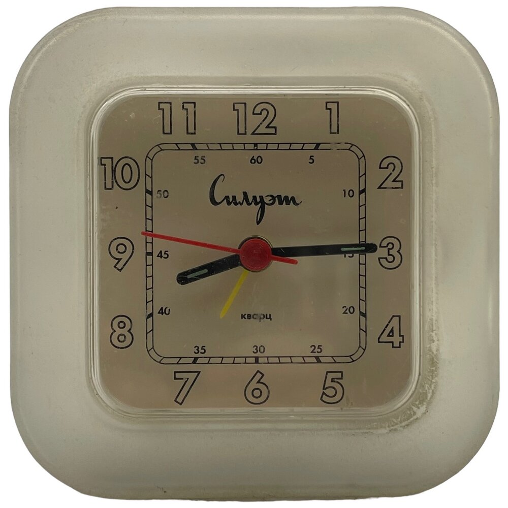 Настольные кварцевые часы с будильником "Силуэт" 1995-2005 гг. Россия