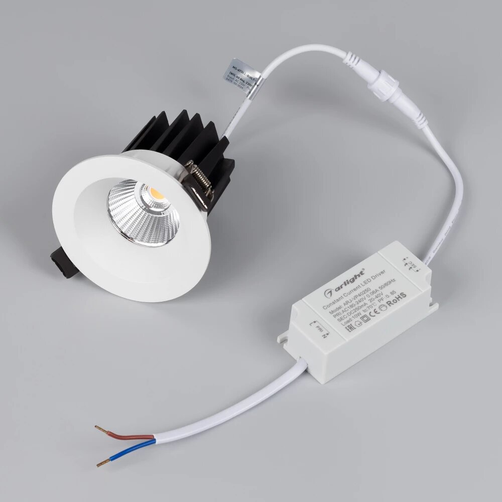 Светильник MS-ATOLL-BUILT-R86-10W Day4000 (WH, 36 deg, 230V) (Arlight, IP54 Металл, 5 лет) 039066