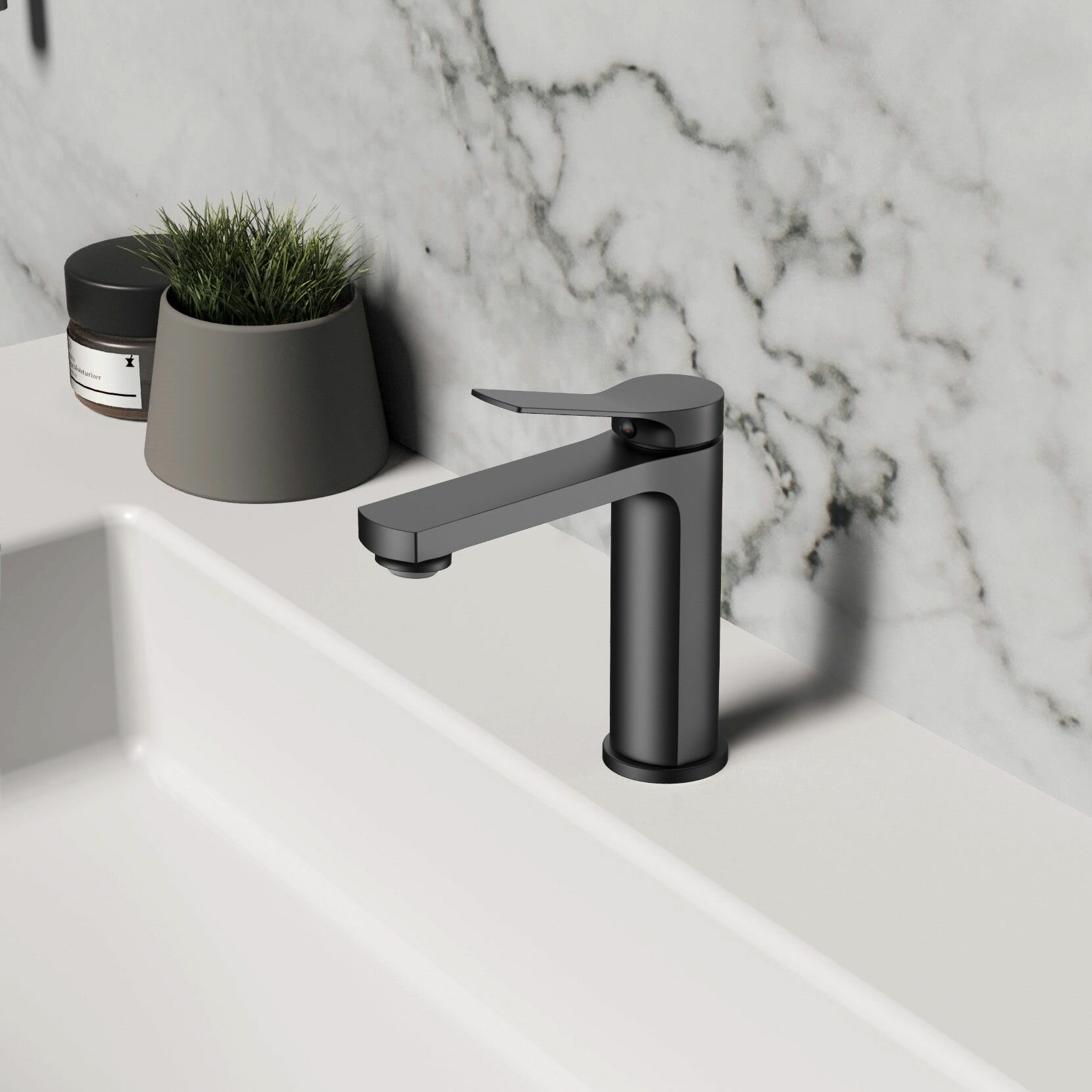 Смеситель для раковины Vincea Arco, черный матовый