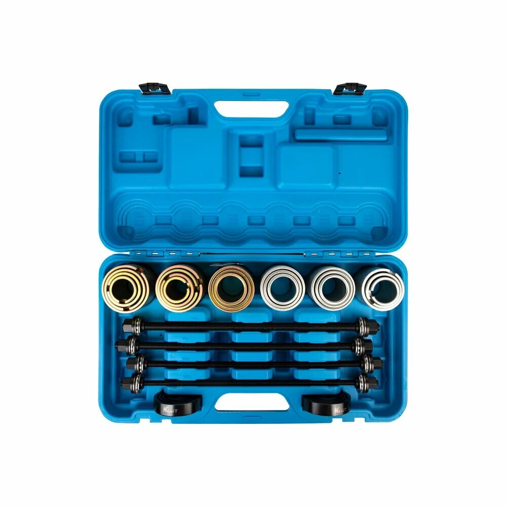 Универсальный набор для выпрессовки и запрессовки сайлентблоков KRAFT 26 пр. KT 701108 надежной конструкции