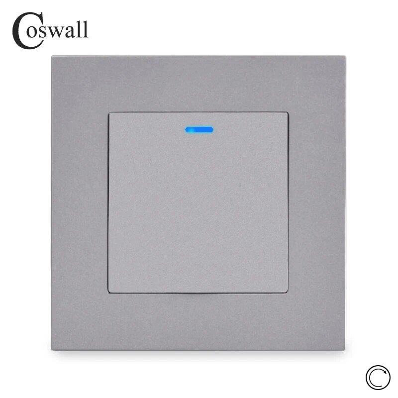Coswall Импульсный переключатель 1/2/3/4 места синего цвета 1GR-Grey 12-250V