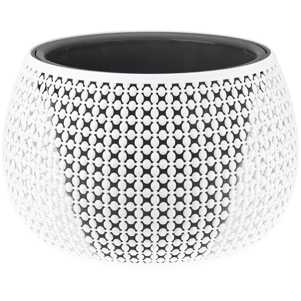 Кашпо пластиковое Пирула белое d29 см h20 см 4 л