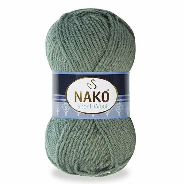 Пряжа Nako SPORT WOOL 1631 хаки (5 мотков)